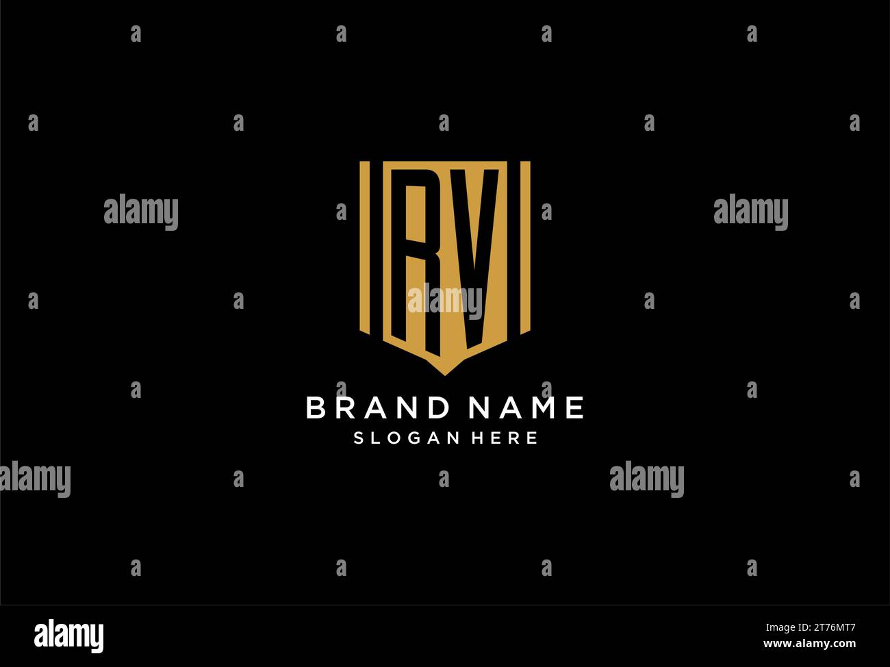 RV monogram logo with geometric shield icon design inspiration Stock Vector Image & Art - Alamy