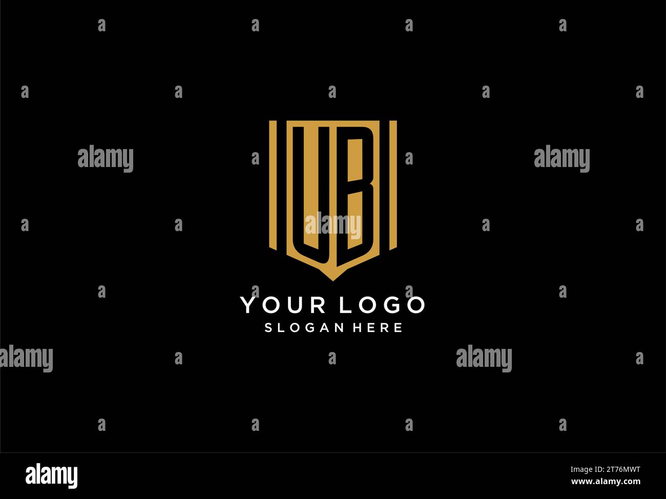 UB monogram logo with geometric shield icon design inspiration Stock ...