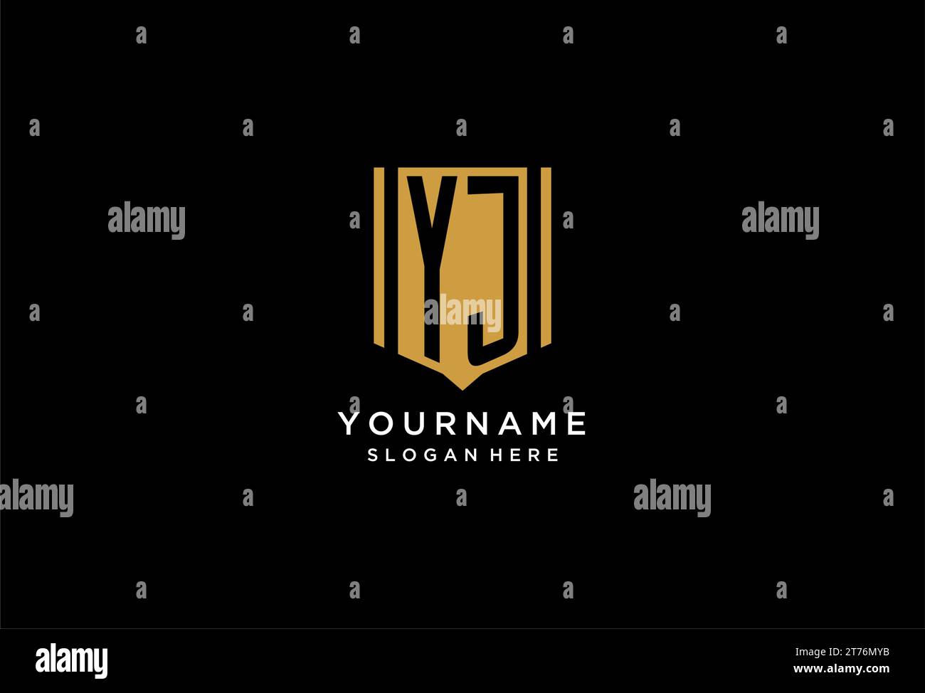YJ monogram logo with geometric shield icon design inspiration Stock Vector Image & Art - Alamy