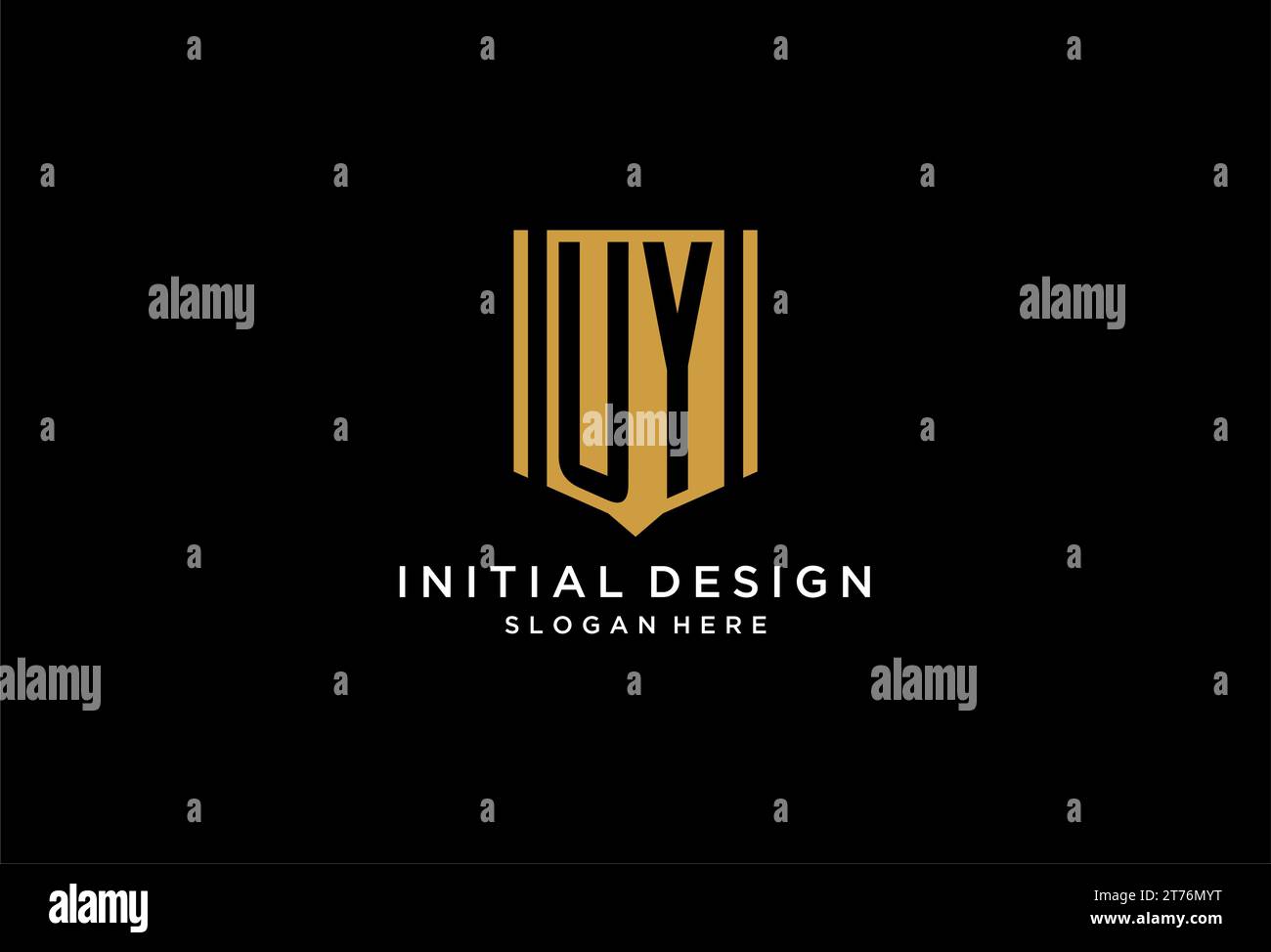 UY monogram logo with geometric shield icon design inspiration Stock ...