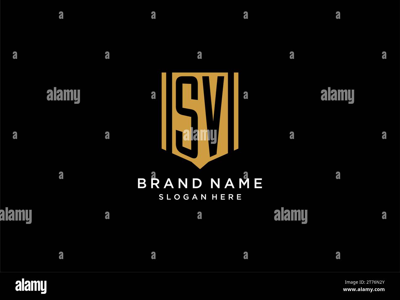 SV monogram logo with geometric shield icon design inspiration Stock ...