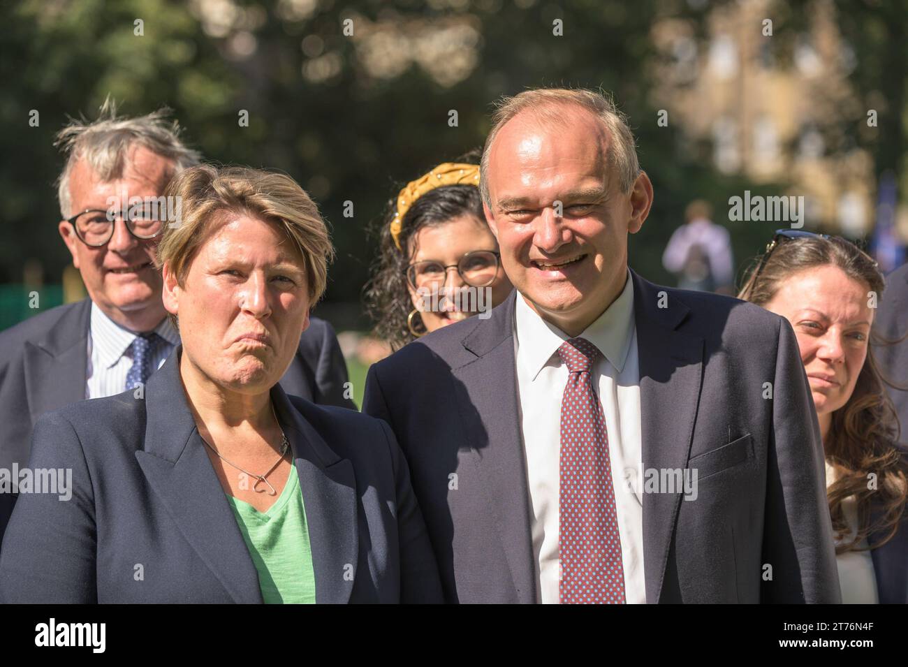 Party Leader Ed Davey MP (LibDem) with Sarah Dyke MP in Victoria Tower ...