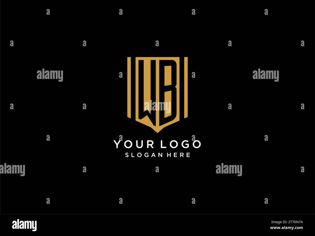 WB monogram logo with geometric shield icon design inspiration Stock ...