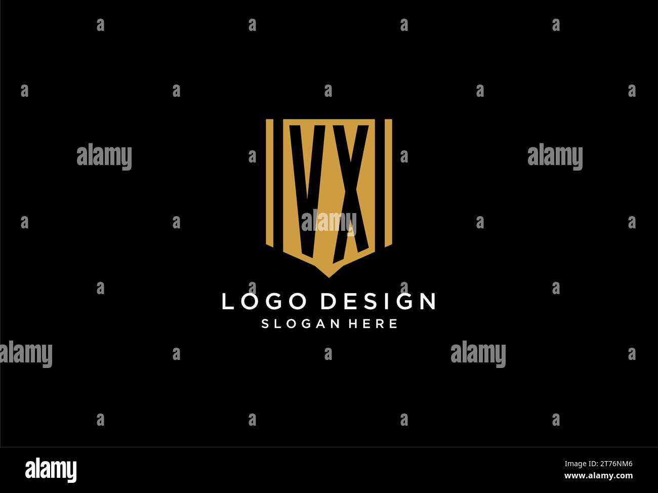 VX monogram logo with geometric shield icon design inspiration Stock ...