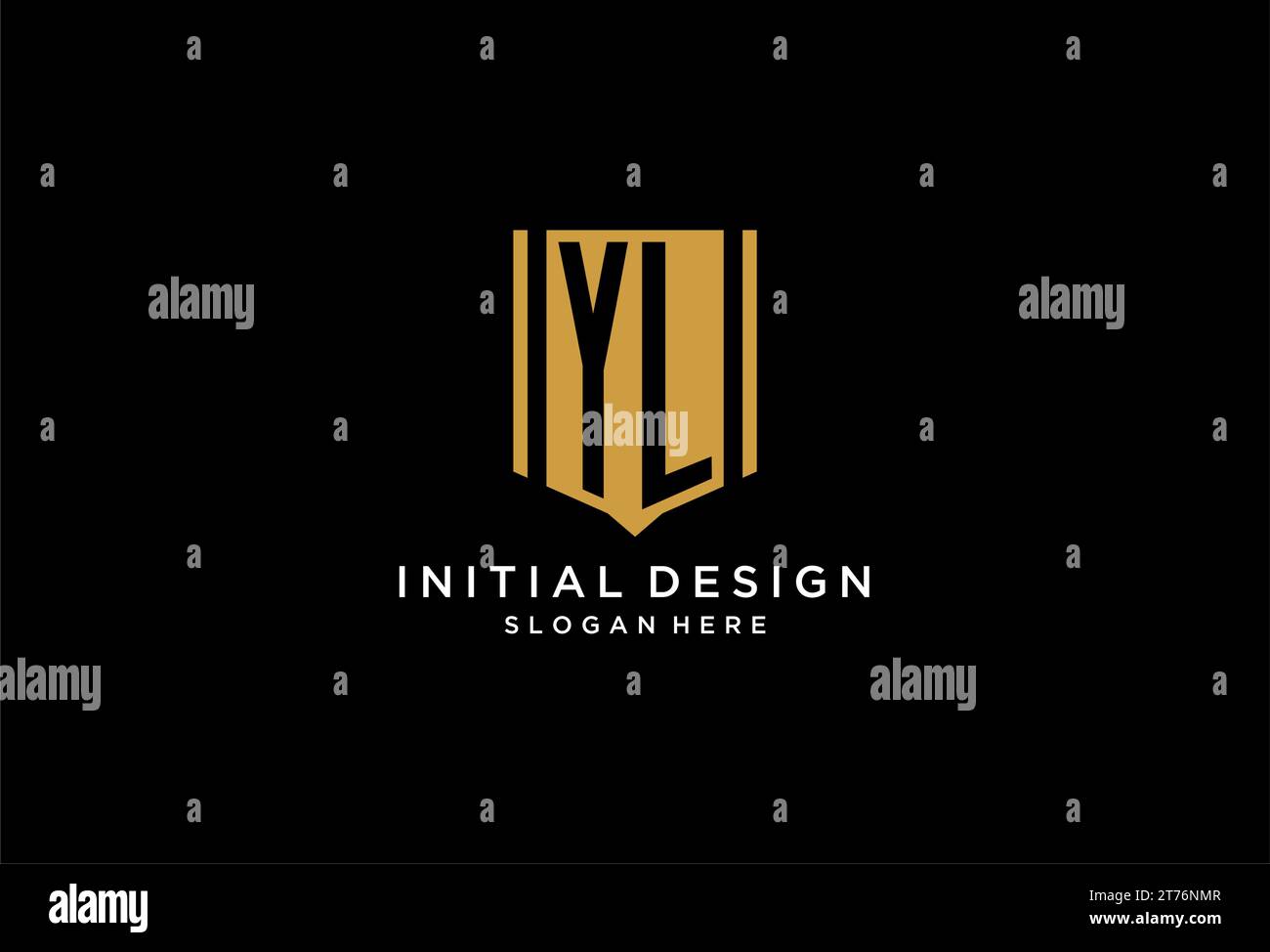 YL monogram logo with geometric shield icon design inspiration Stock ...