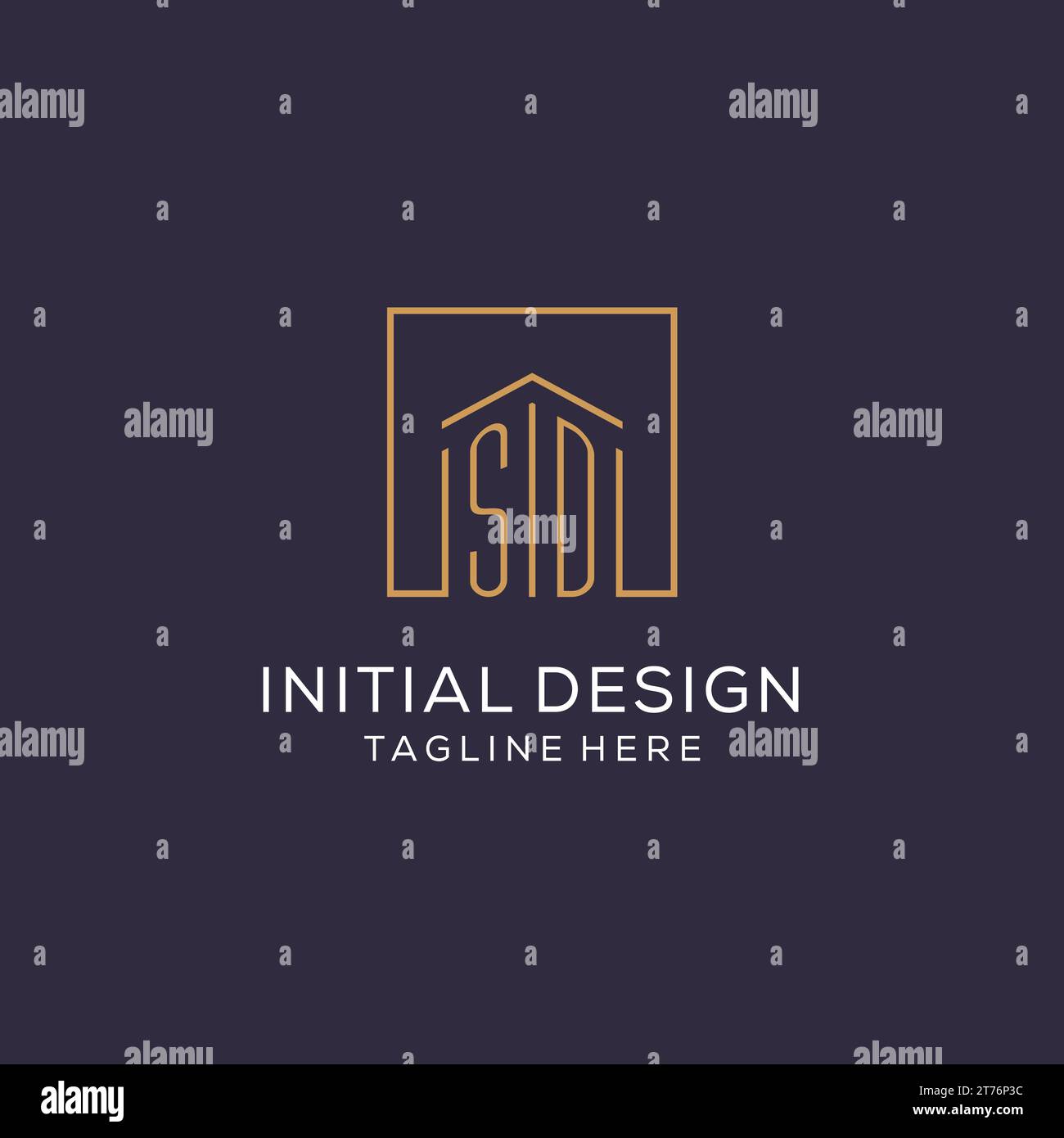 Initial SD logo with square lines, luxury and elegant real estate logo ...
