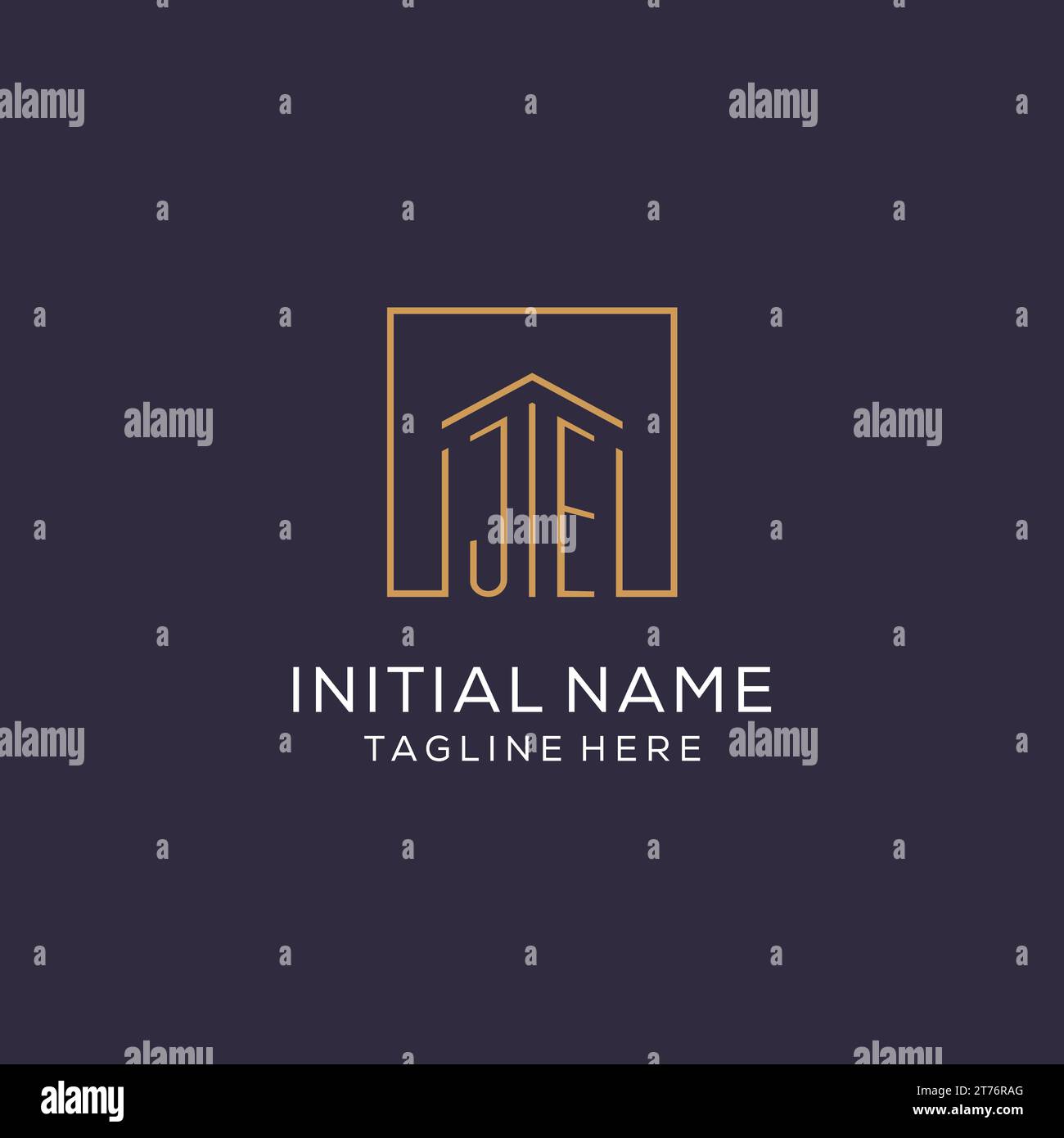 Initial JE logo with square lines, luxury and elegant real estate logo ...