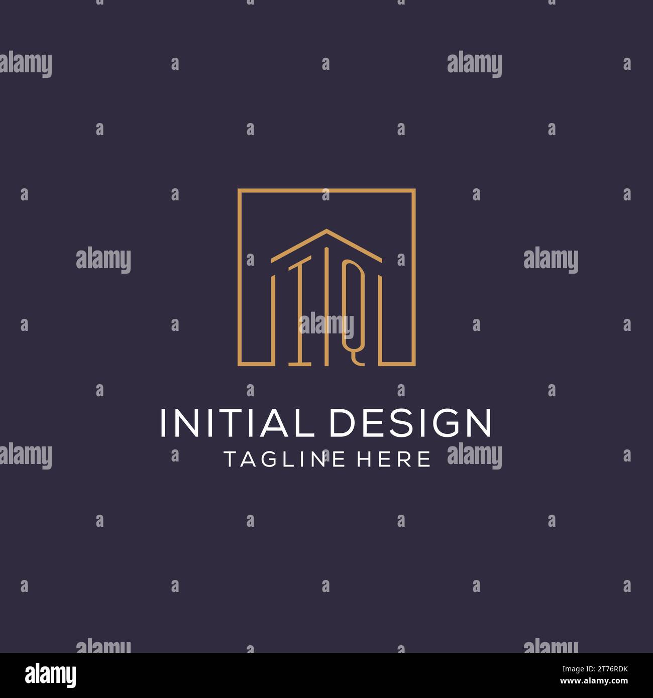 Initial IQ logo with square lines, luxury and elegant real estate logo ...