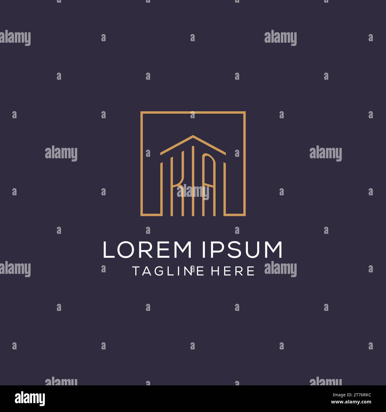 Initial KA logo with square lines, luxury and elegant real estate logo ...