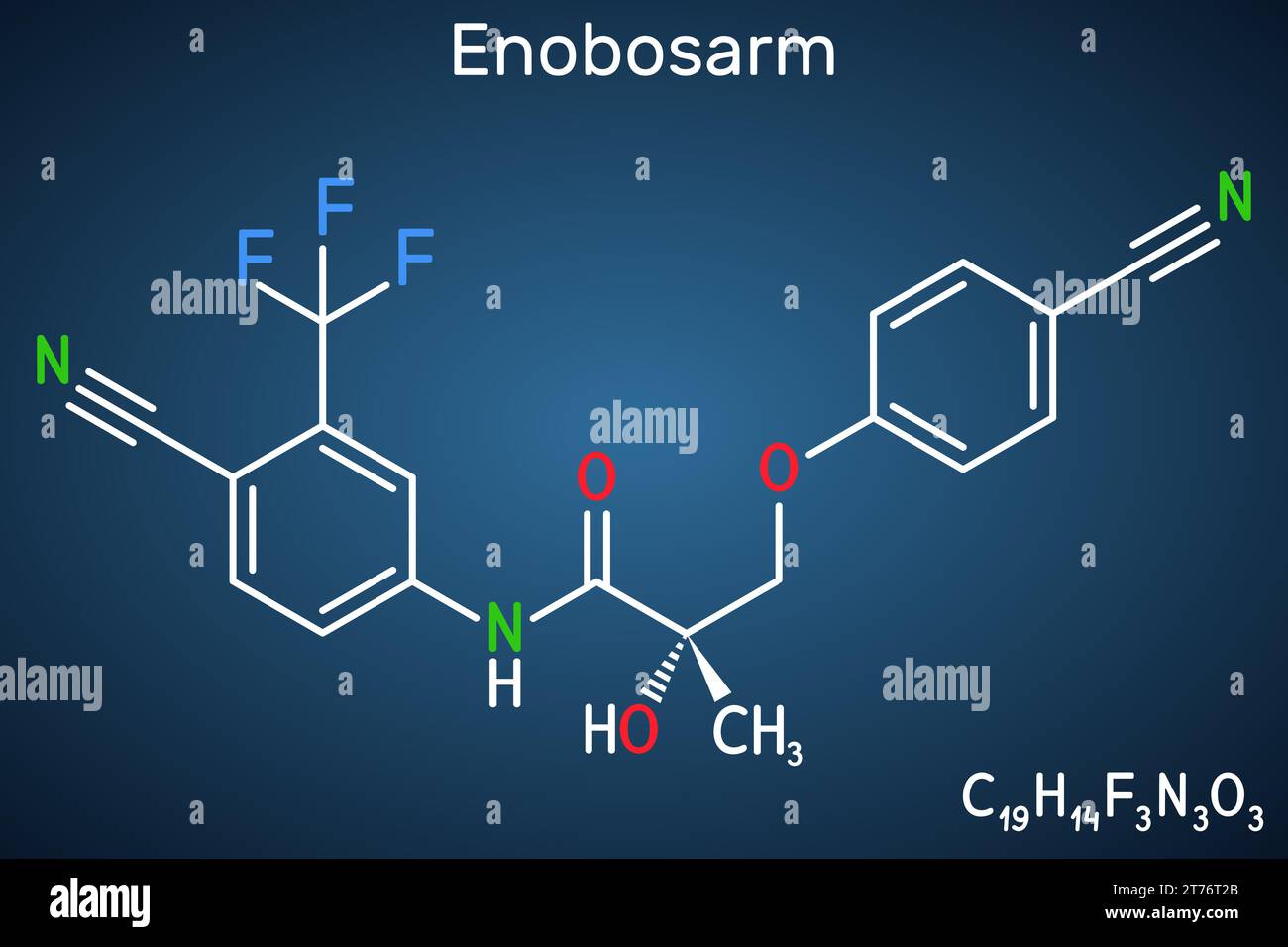 Enobosarm, ostarine molecule. It is non-steroidal agent with anabolic ... Enobosarm, ostarine molecule. It is non-steroidal agent with anabolic ...