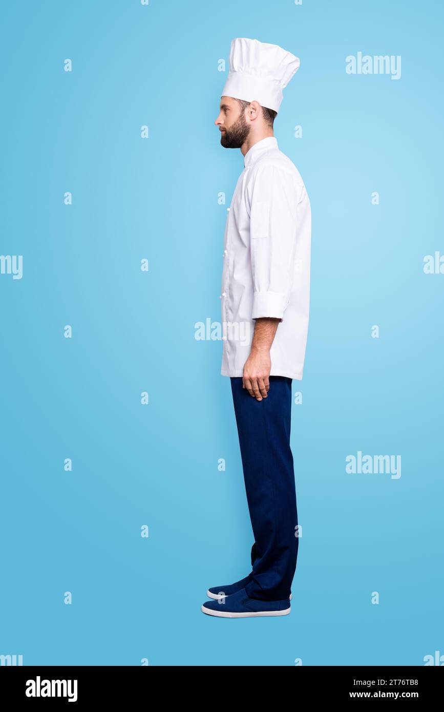 Full size fullbody snap, profile portrait of attractive, harsh, virile ...