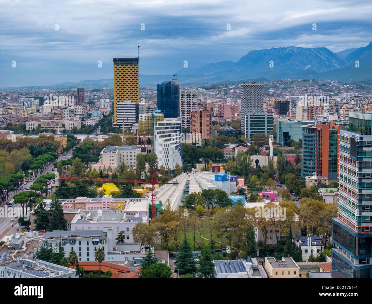 Aerial image of Tirana, the capital city of Albania Stock Photo - Alamy