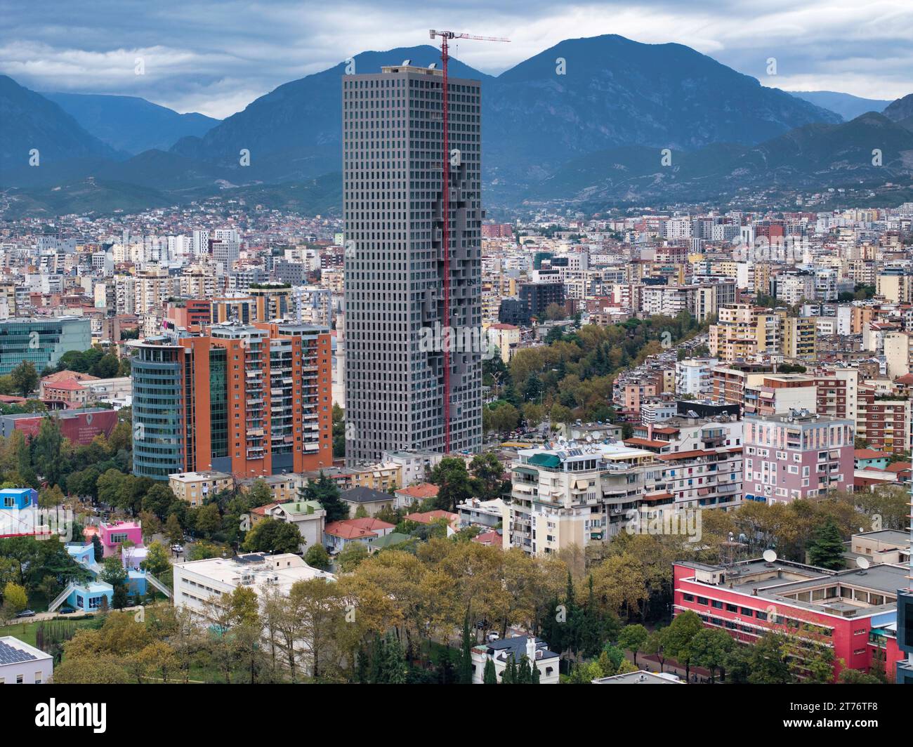 Aerial image of Tirana, the capital city of Albania Stock Photo - Alamy