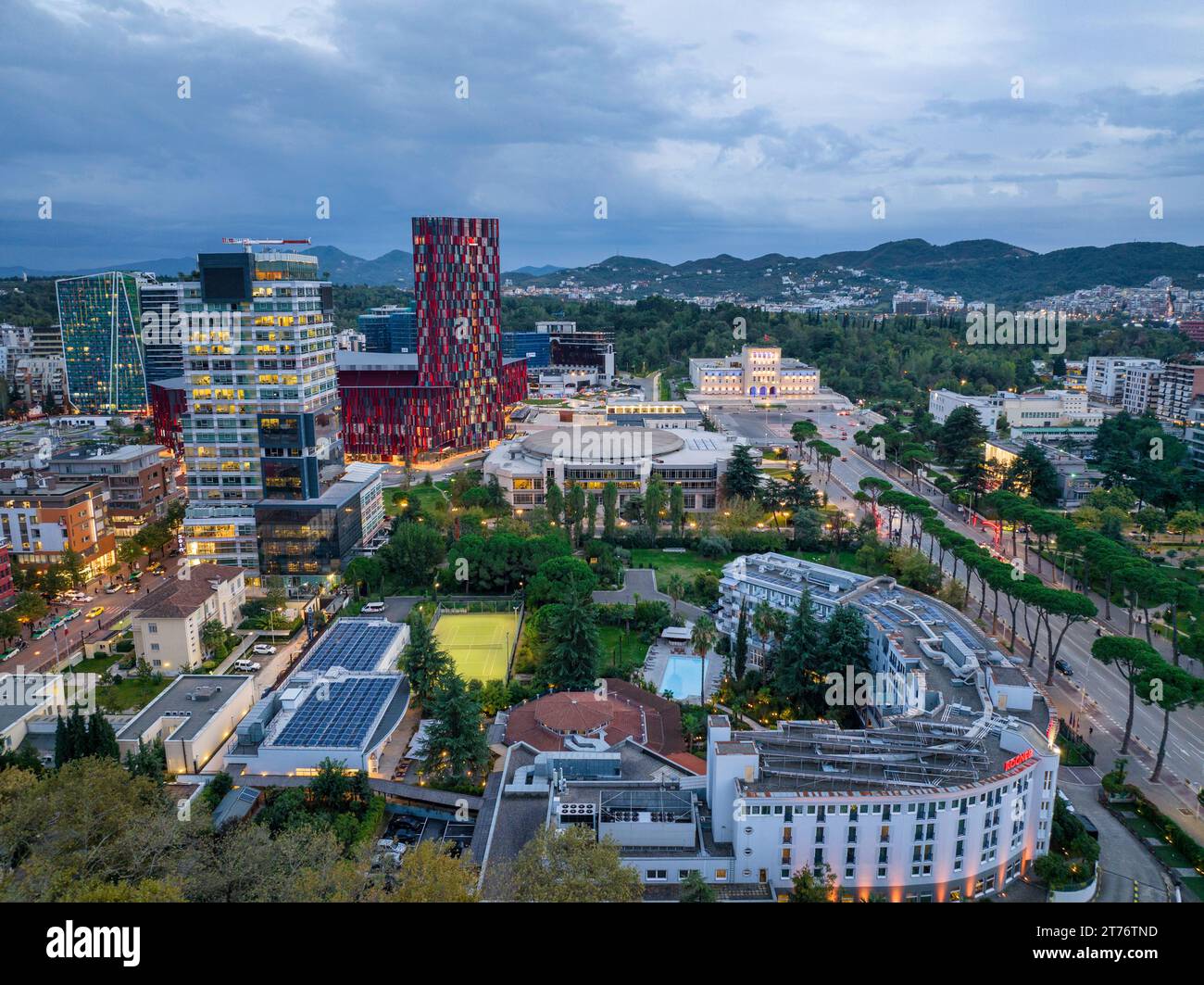 Aerial image of Tirana, the capital city of Albania Stock Photo - Alamy
