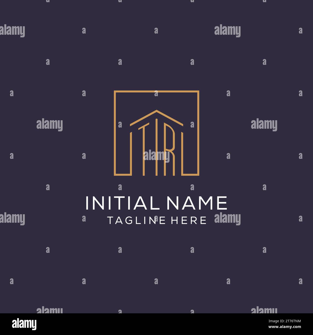 Initial TR logo with square lines, luxury and elegant real estate logo ...