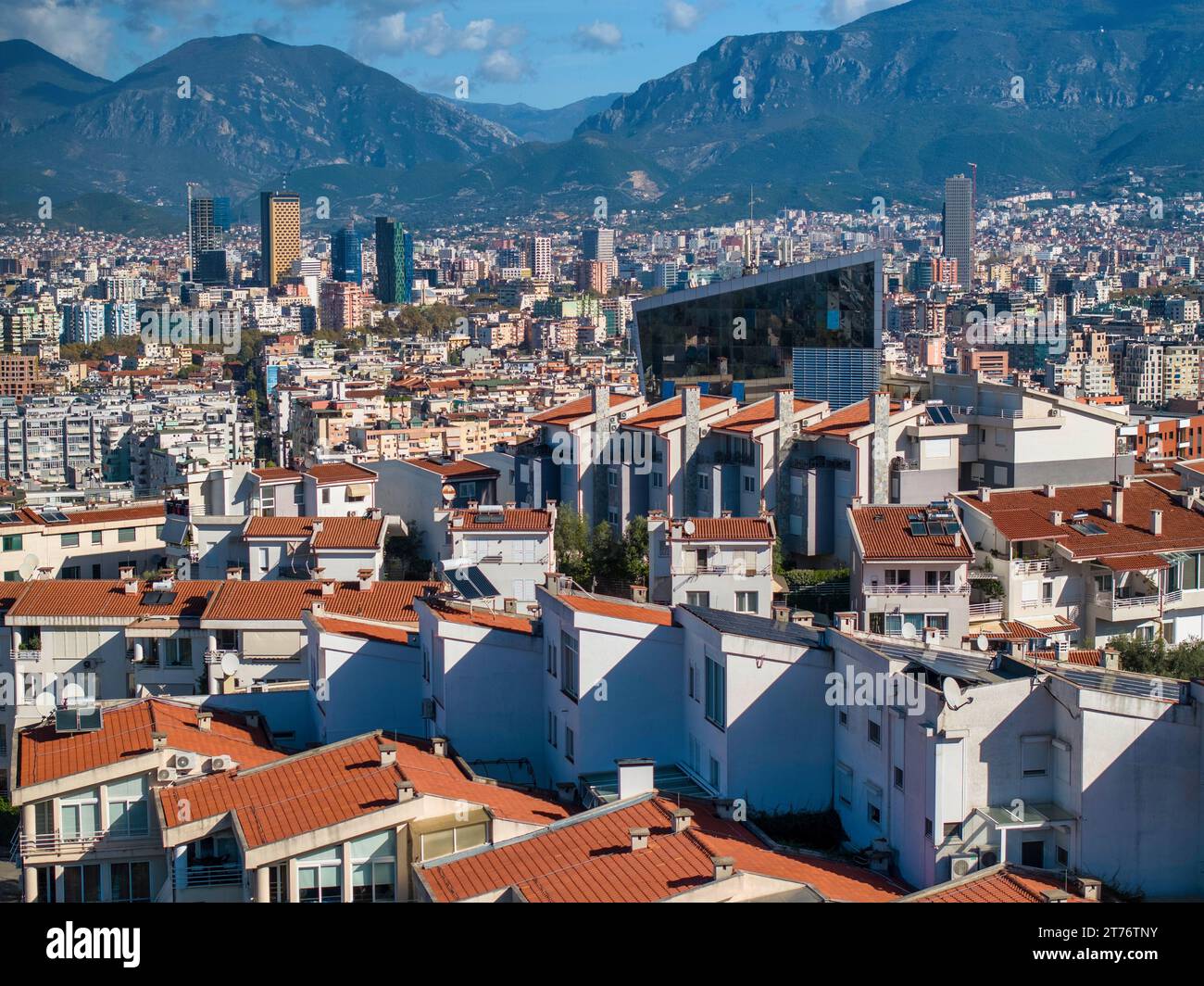 Aerial image of Tirana, the capital city of Albania Stock Photo - Alamy