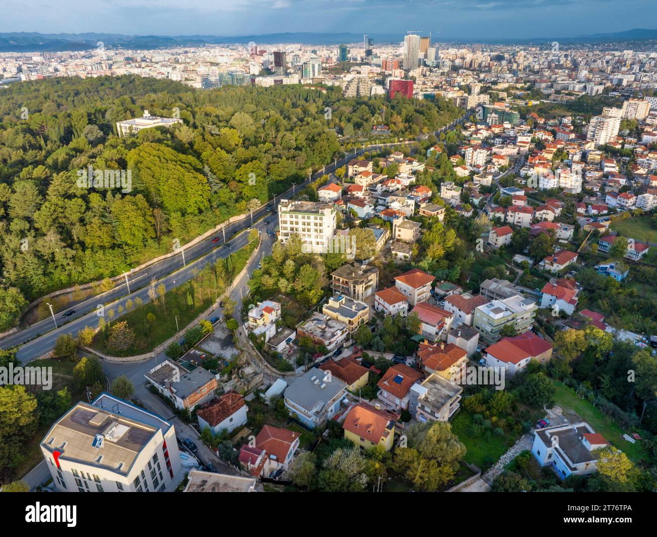 Aerial image of Tirana, the capital city of Albania Stock Photo - Alamy