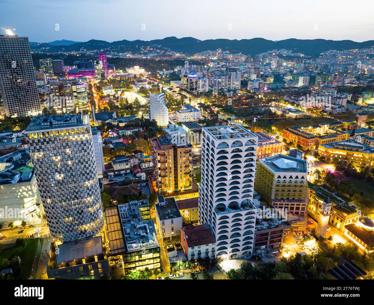 Aerial image of Tirana, the capital city of Albania Stock Photo - Alamy