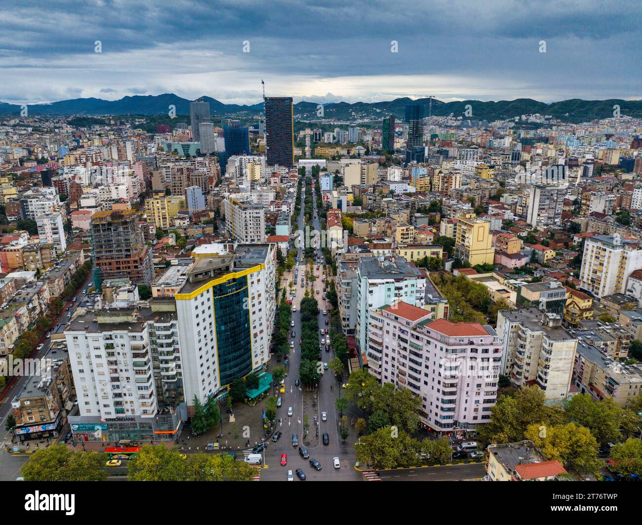 Aerial image of Tirana, the capital city of Albania Stock Photo - Alamy