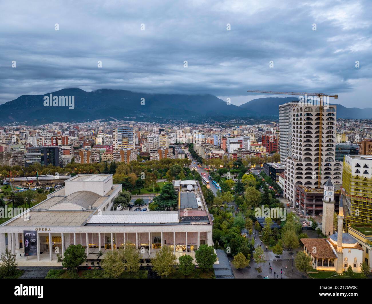 Aerial image of Tirana, the capital city of Albania Stock Photo - Alamy