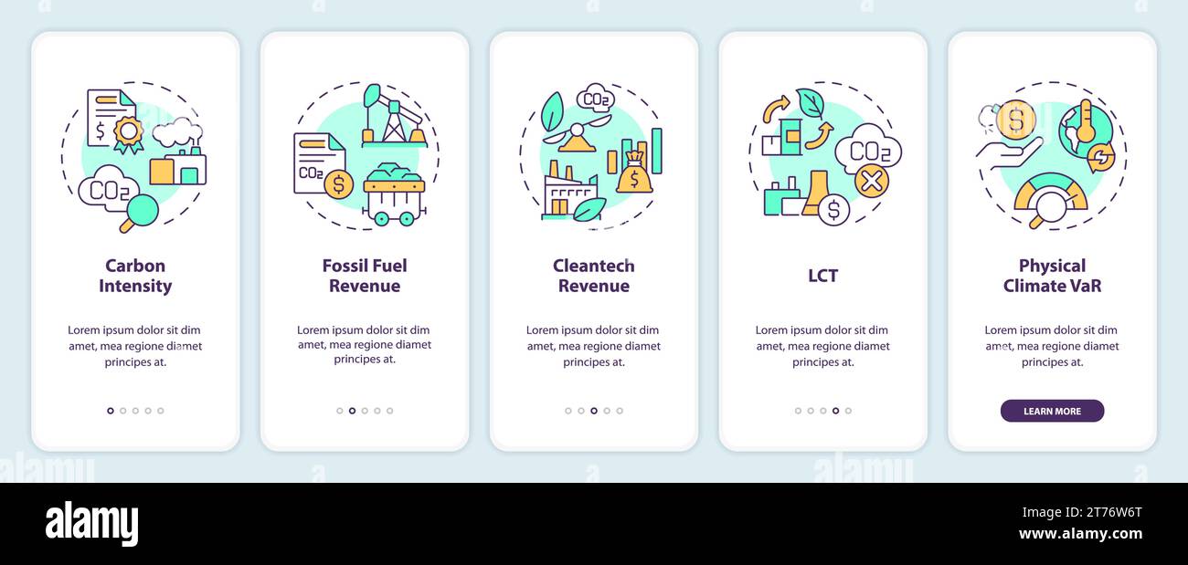 Walkthrough climate metrics with colorful icons Stock Vector Image ...