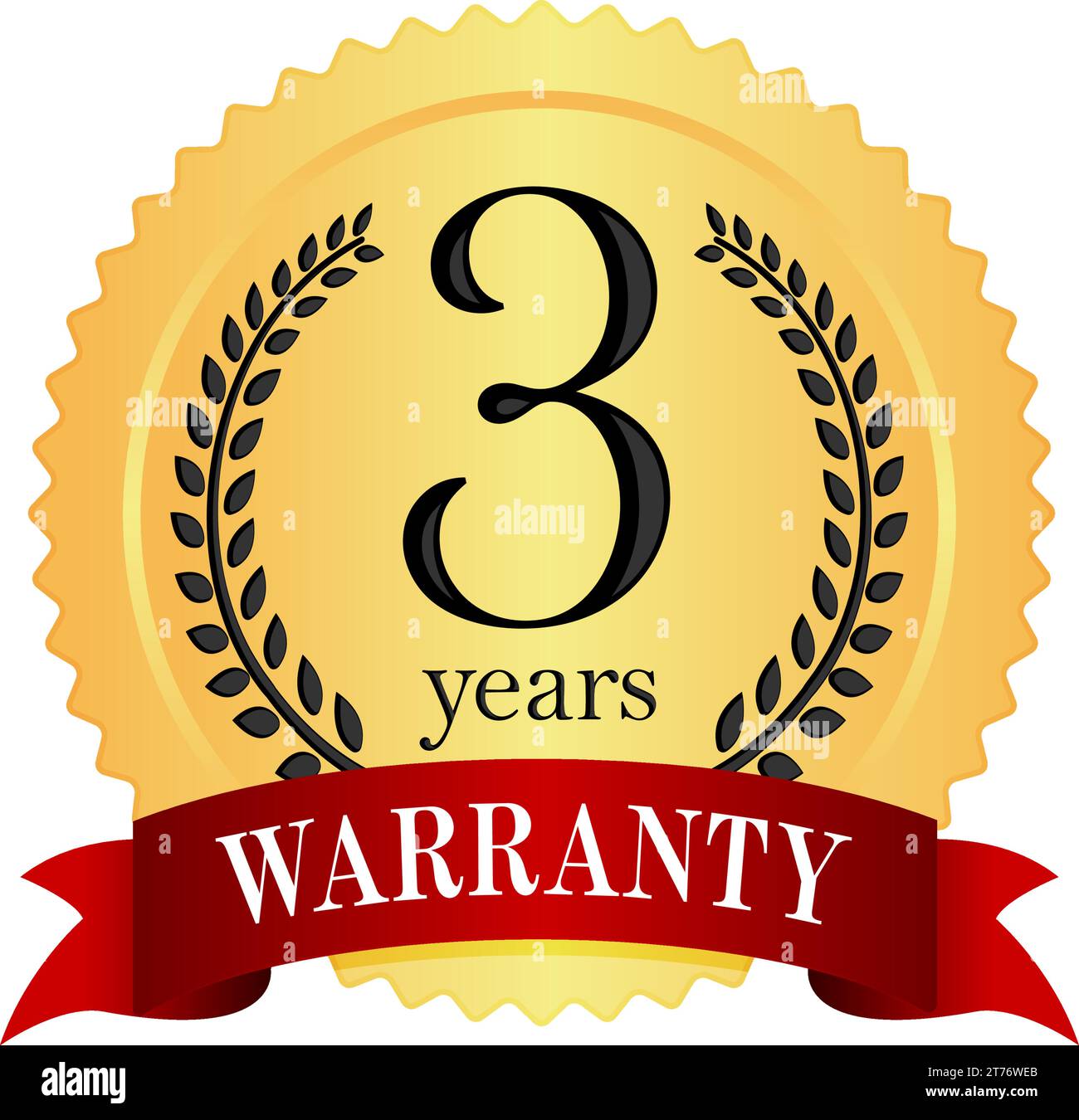 Warranty badge (label) illustration ( 3 years Stock Vector Image & Art ...