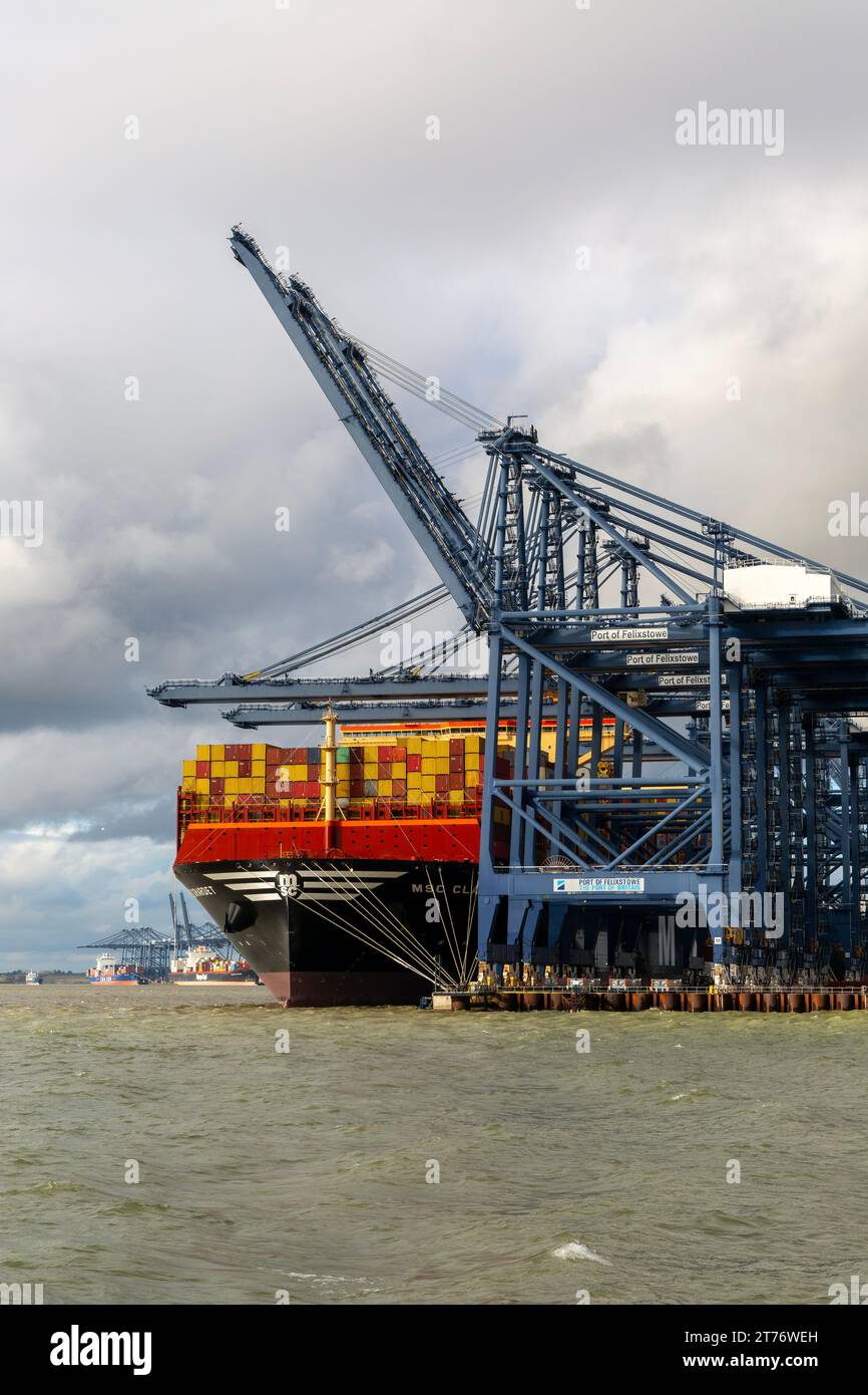 MSC Claude Girardet container ship built 2023, Port of Felixstowe ...