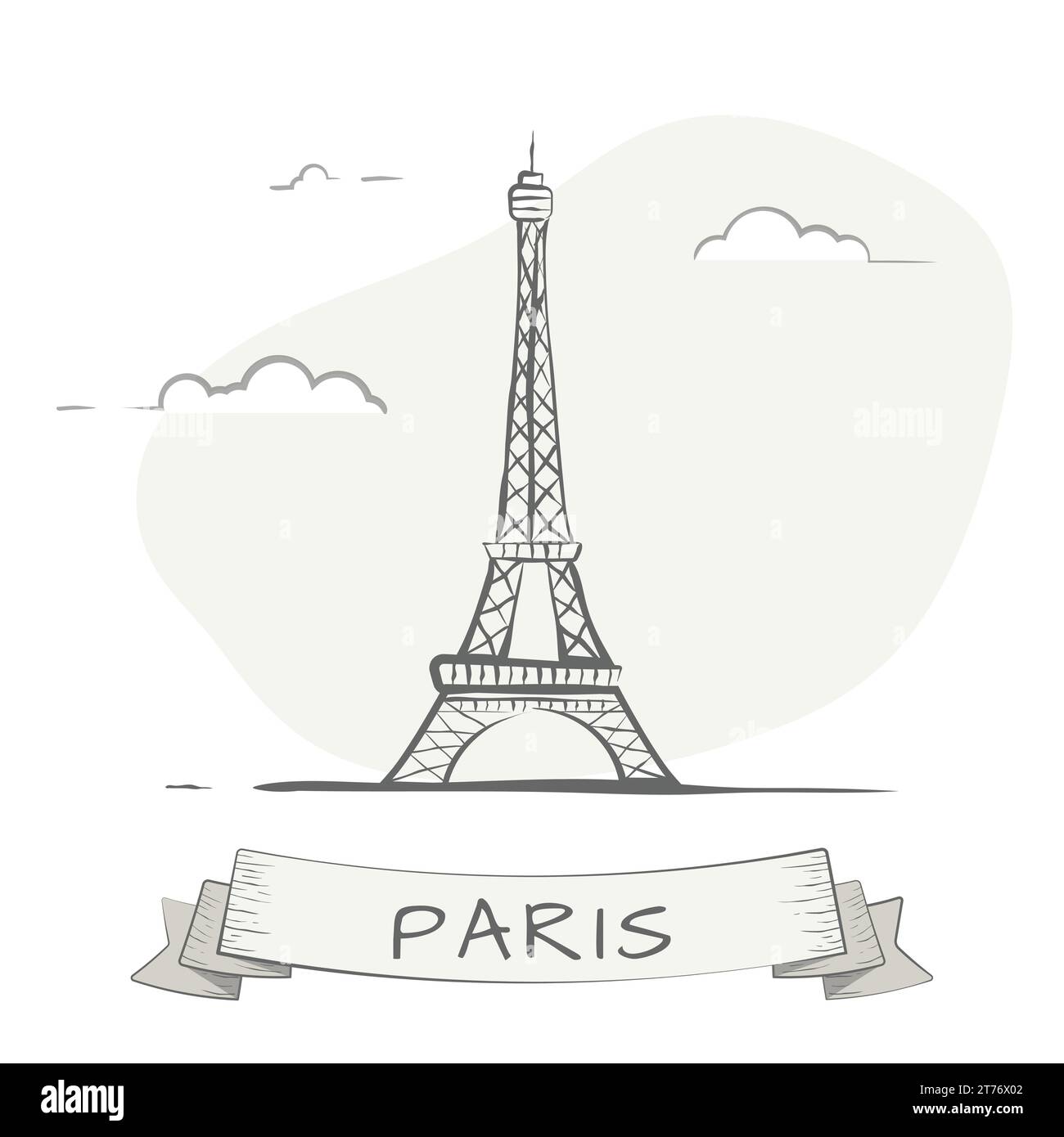 Paris landscape drawing Stock Vector Images - Alamy