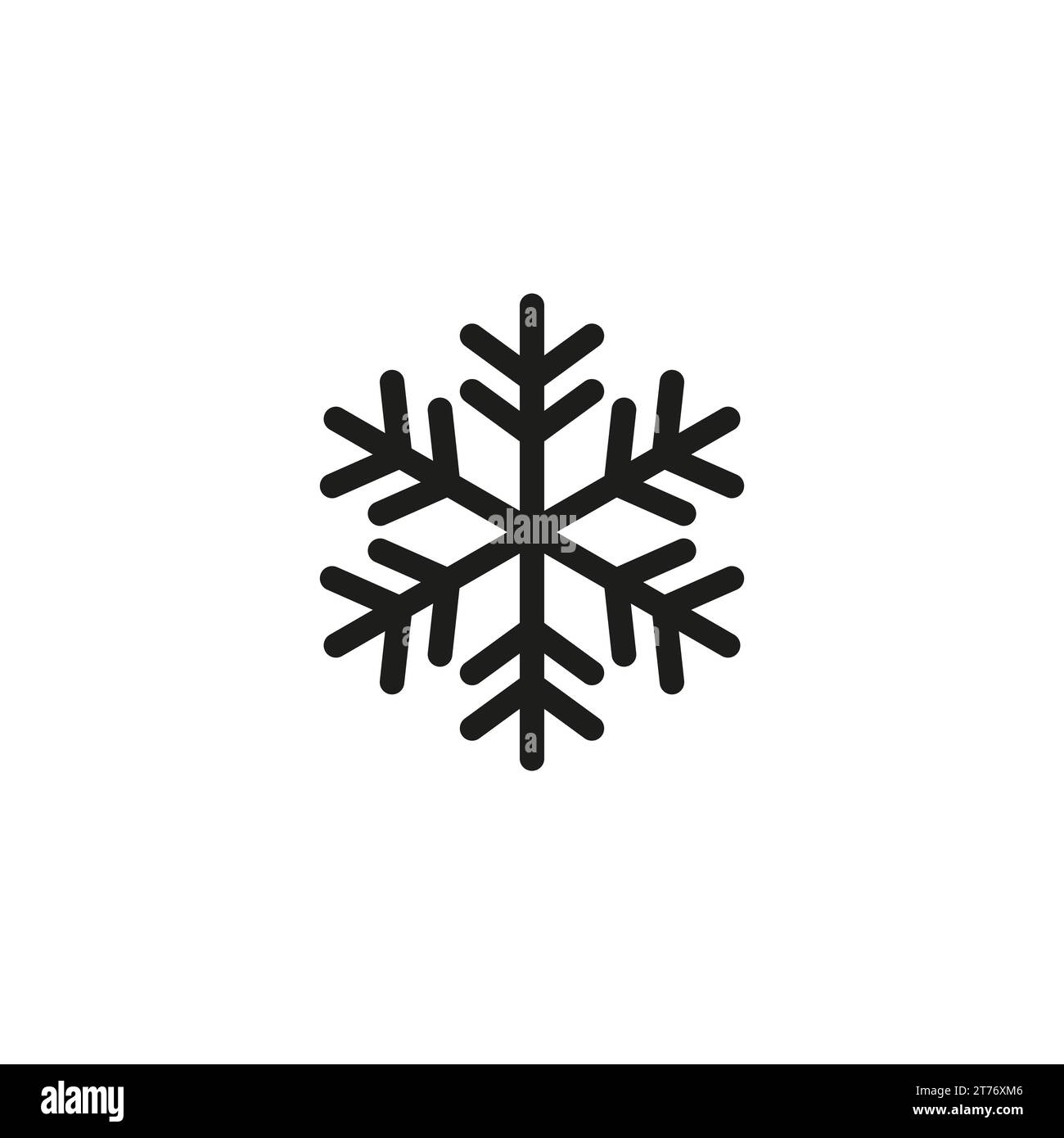 Snowflake icon. Flat vector illustration in black on white background ...