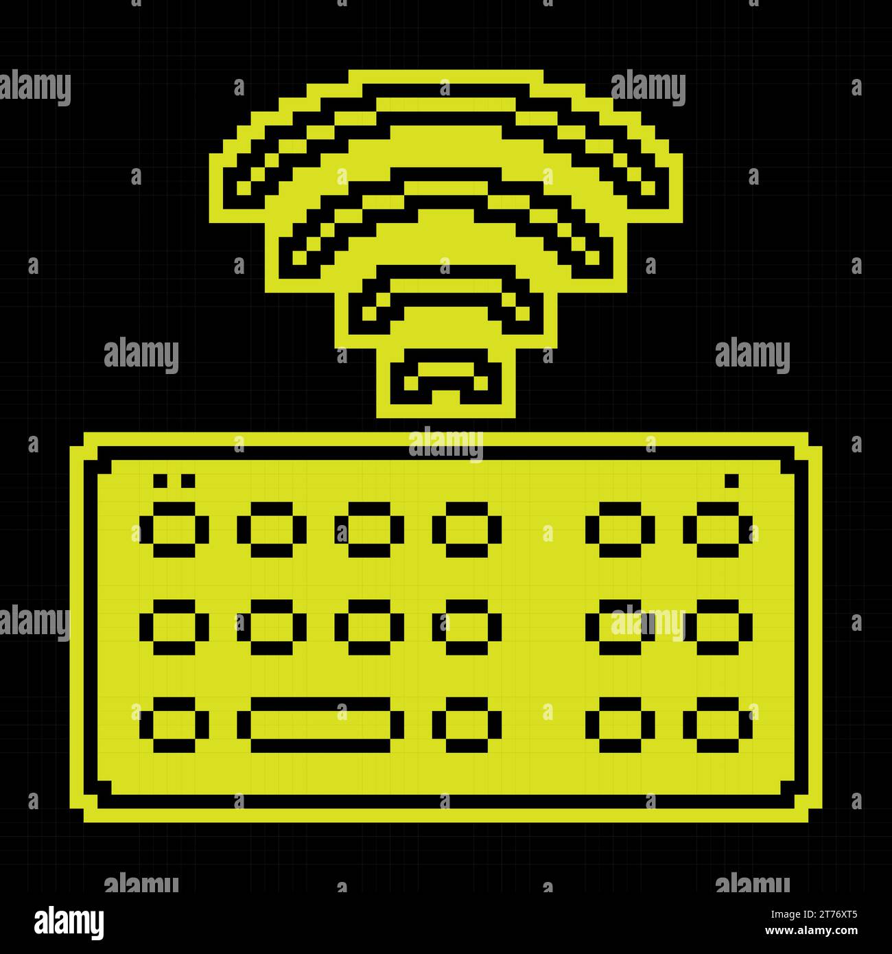 Pixel silhouette icon. Wifi personal computer keyboard. Symbols on ...