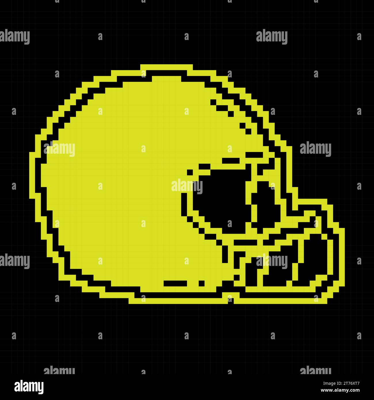 Safety helmet Pixel silhouette icon with grille mask for playing ...