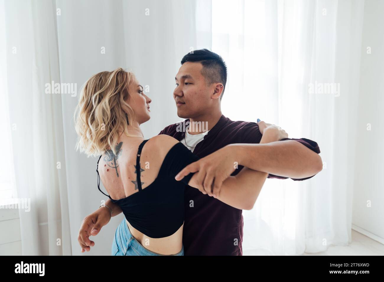 Group multiethnic dancers training hi-res stock photography and images ...