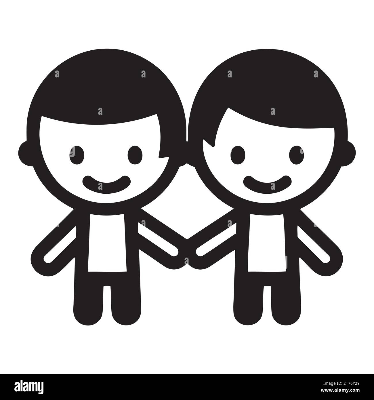 Children logo, black and white simple illustration Stock Vector Image ...