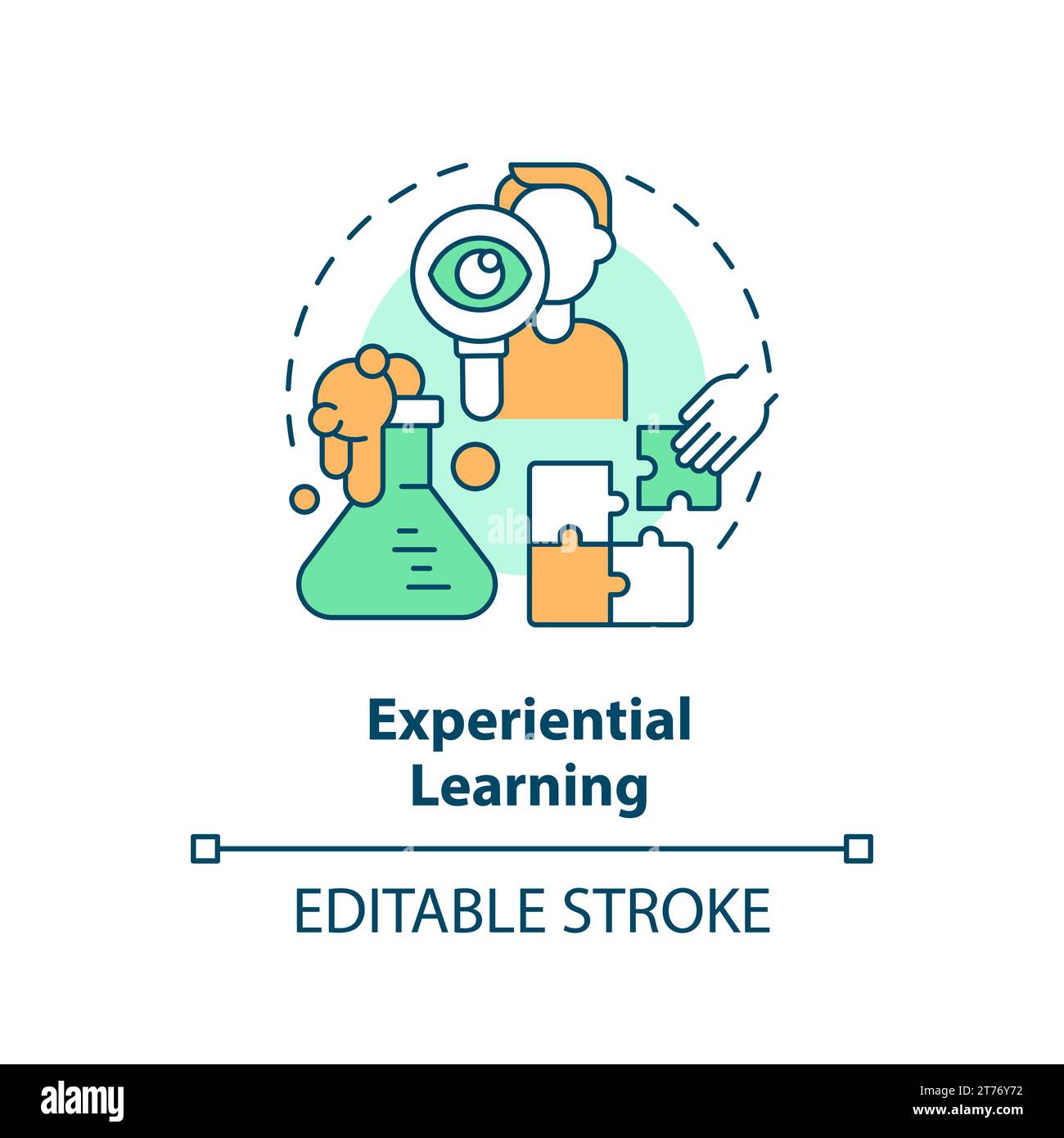 Thin line colorful icon experiential learning concept Stock Vector Image & Art - Alamy