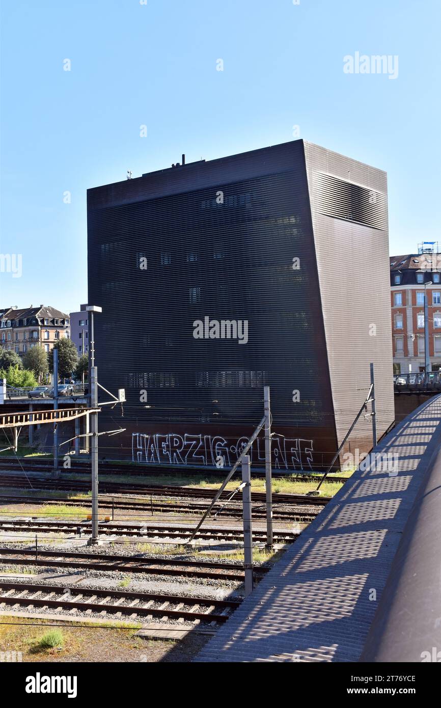 Major railway signal box, a mysterious black box outside Basel SBB ...