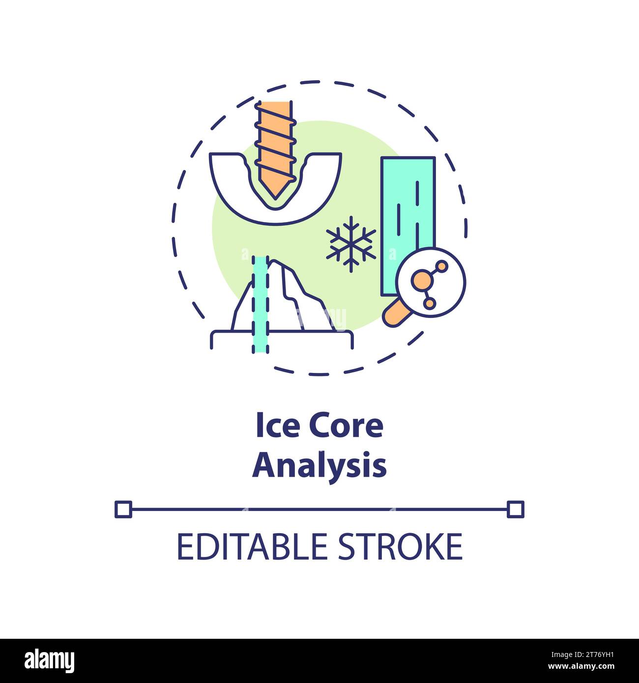 2D thin linear icon ice core analysis concept Stock Vector Image & Art - Alamy
