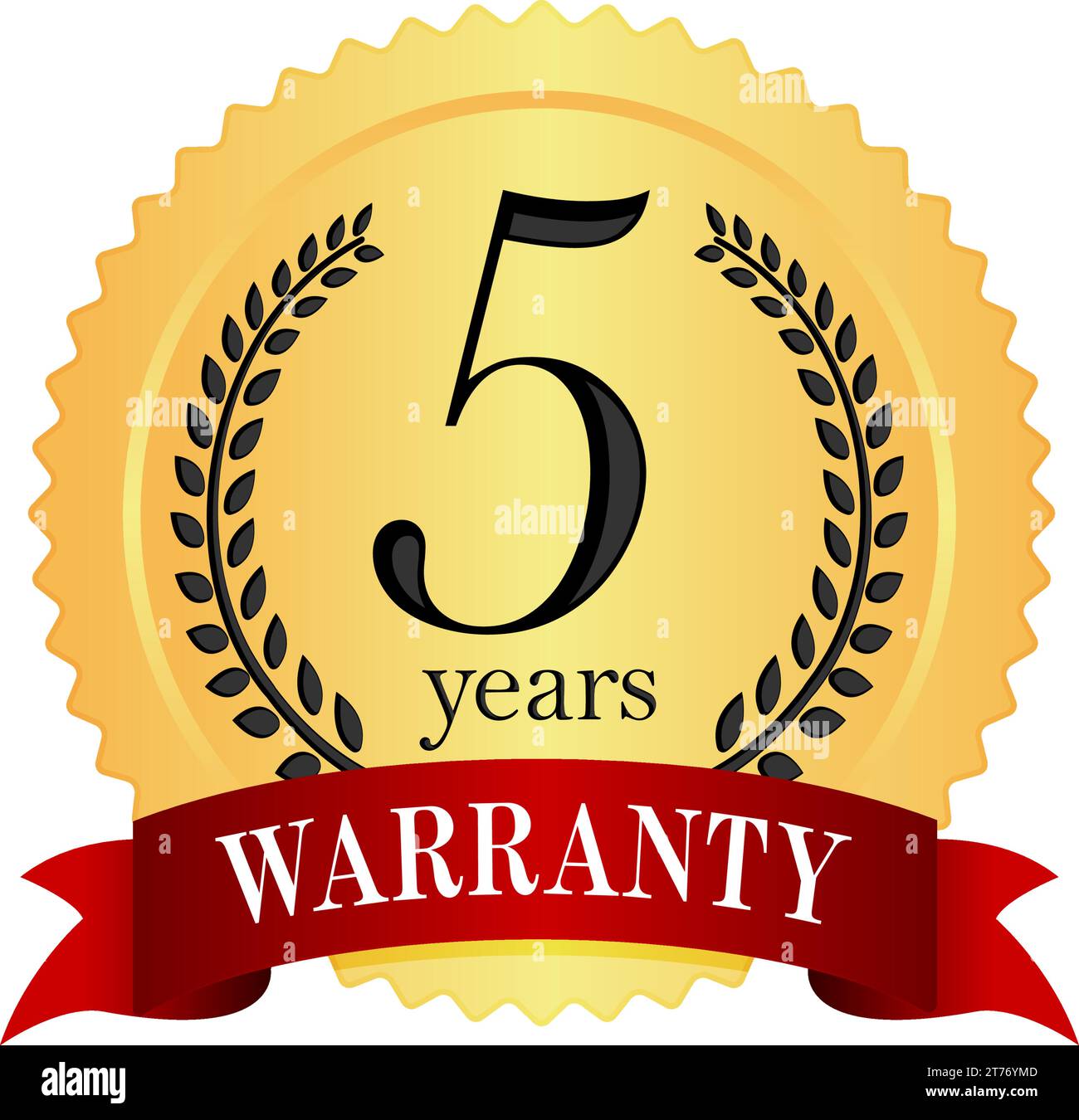 Warranty badge (label) illustration ( 5 years Stock Vector Image & Art ...