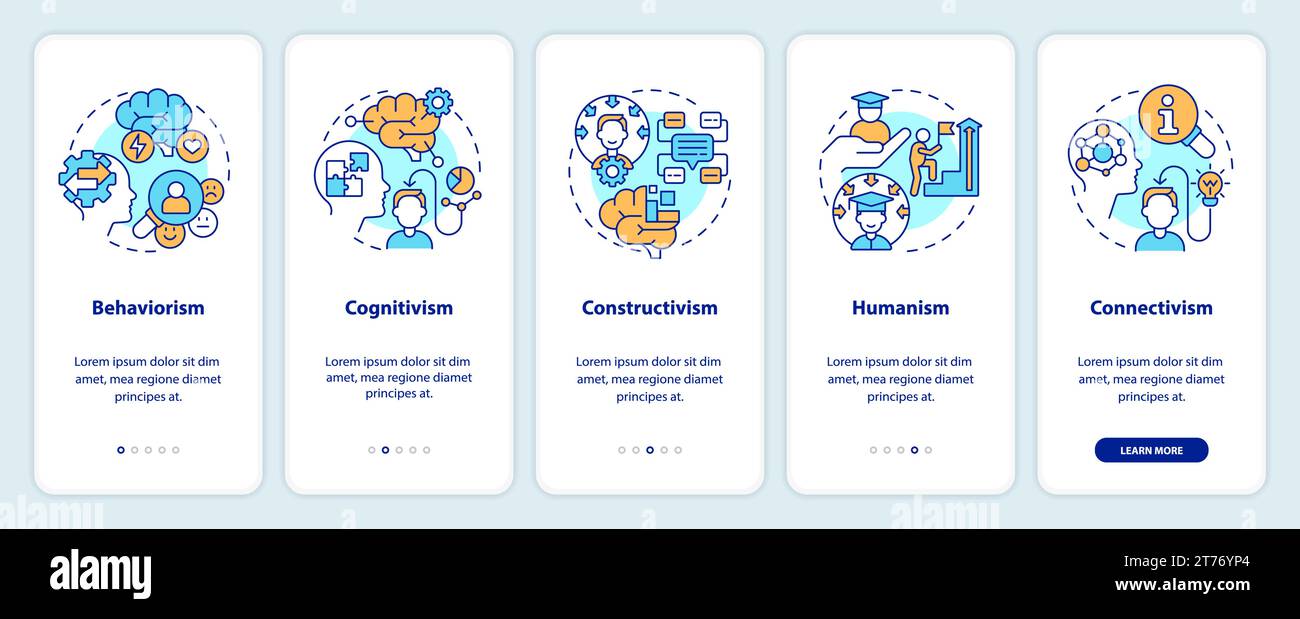 Walkthrough learning theories with linear icons Stock Vector Image ...