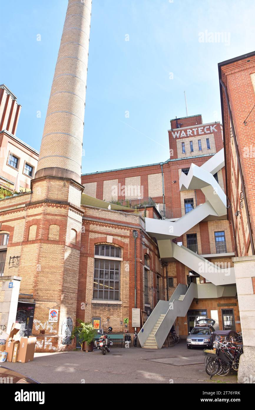 The former Warteck brewery, in Basel, brilliantly recycled into a multi-function building with ...