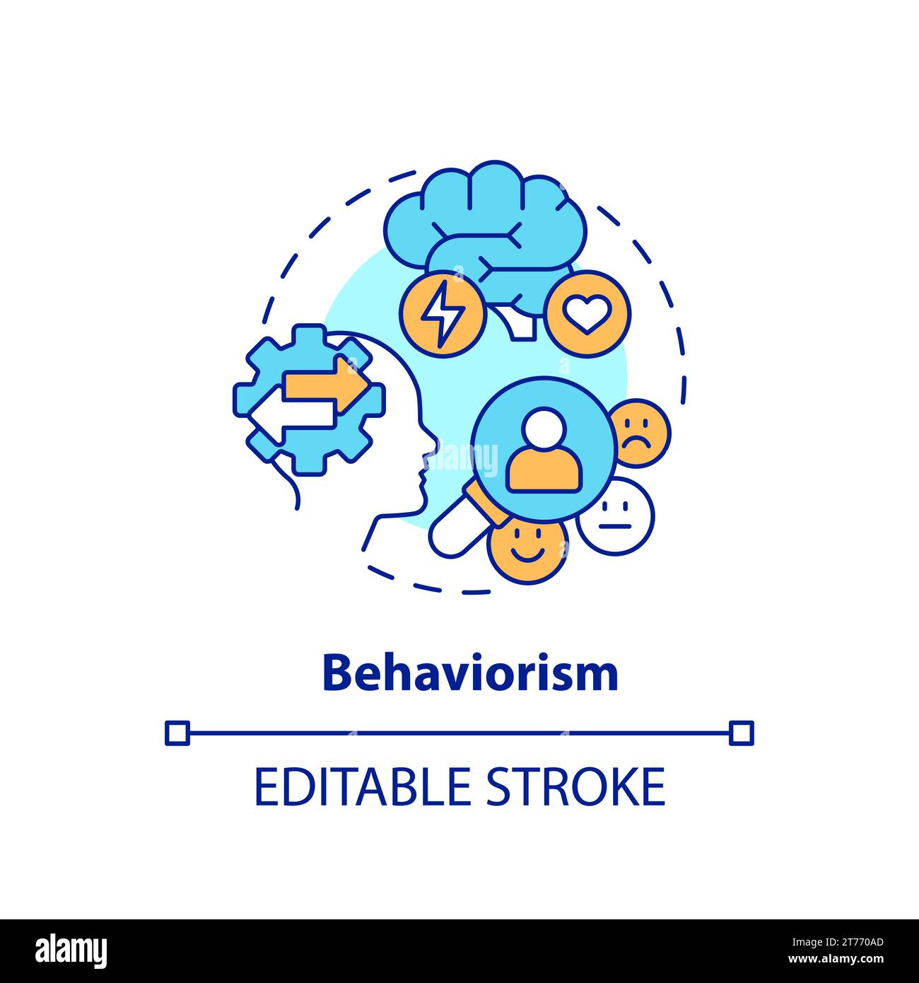 Thin line colorful icon behaviorism concept Stock Vector Image & Art ...