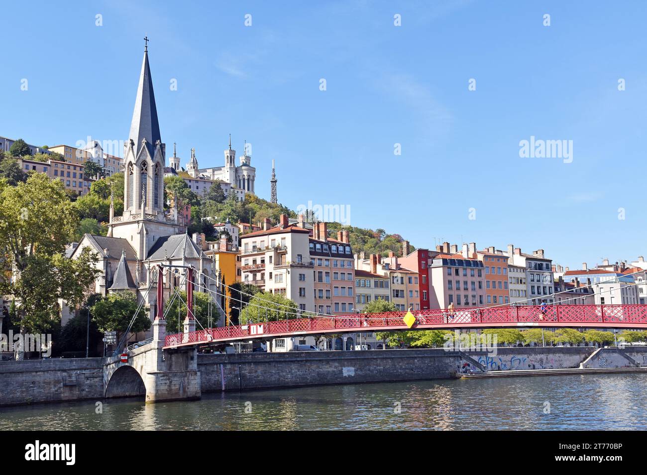 The Basilica of Notre-Dame de Fourvière, the church of St George and ...