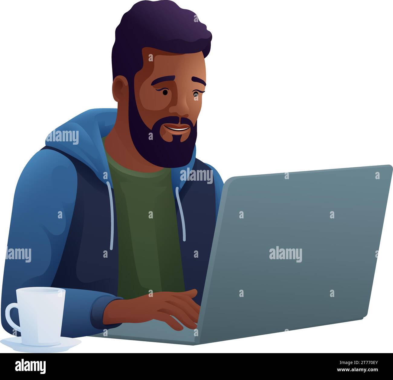 Man Using Laptop Computer Cartoon Illustration Stock Vector Image & Art ... Man Using Laptop Computer Cartoon Illustration Stock Vector Image & Art ...