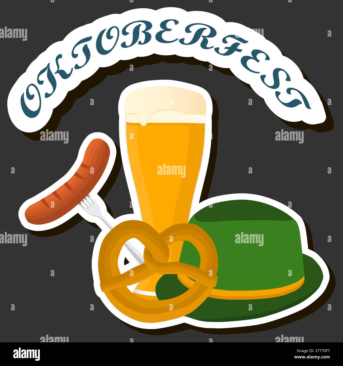 Beautiful color illustration on theme of celebrating annual Oktoberfest ...