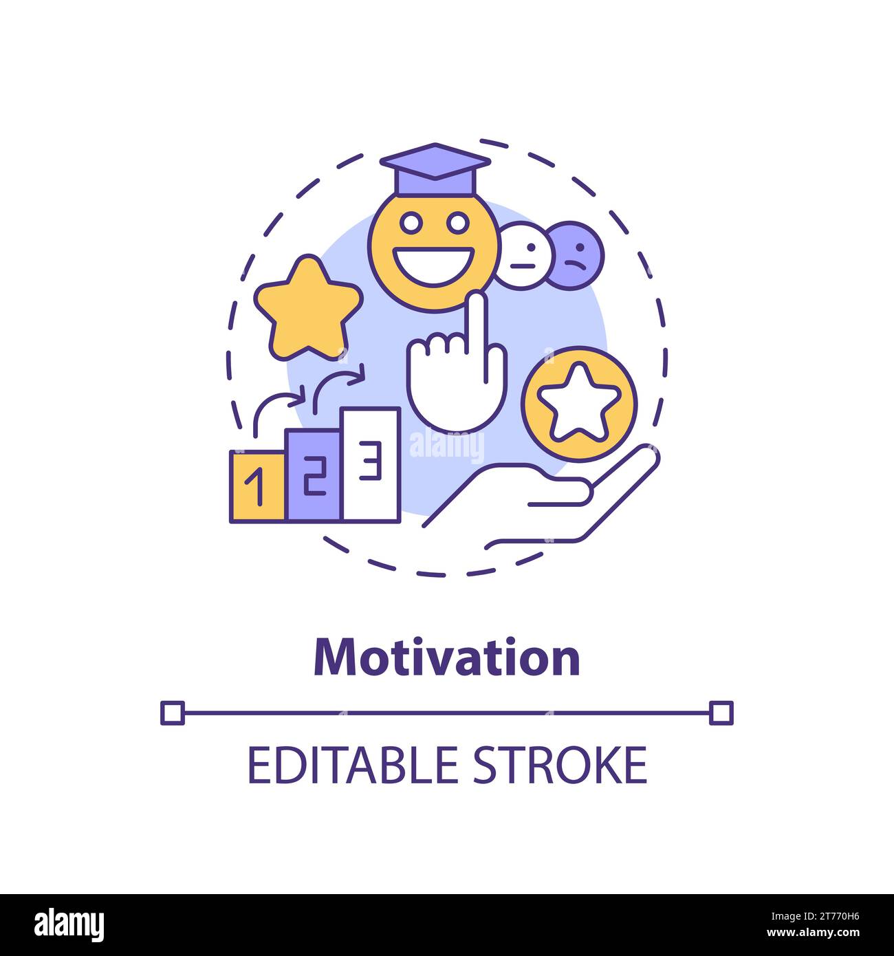 Thin line colorful icon motivation concept Stock Vector Image & Art - Alamy