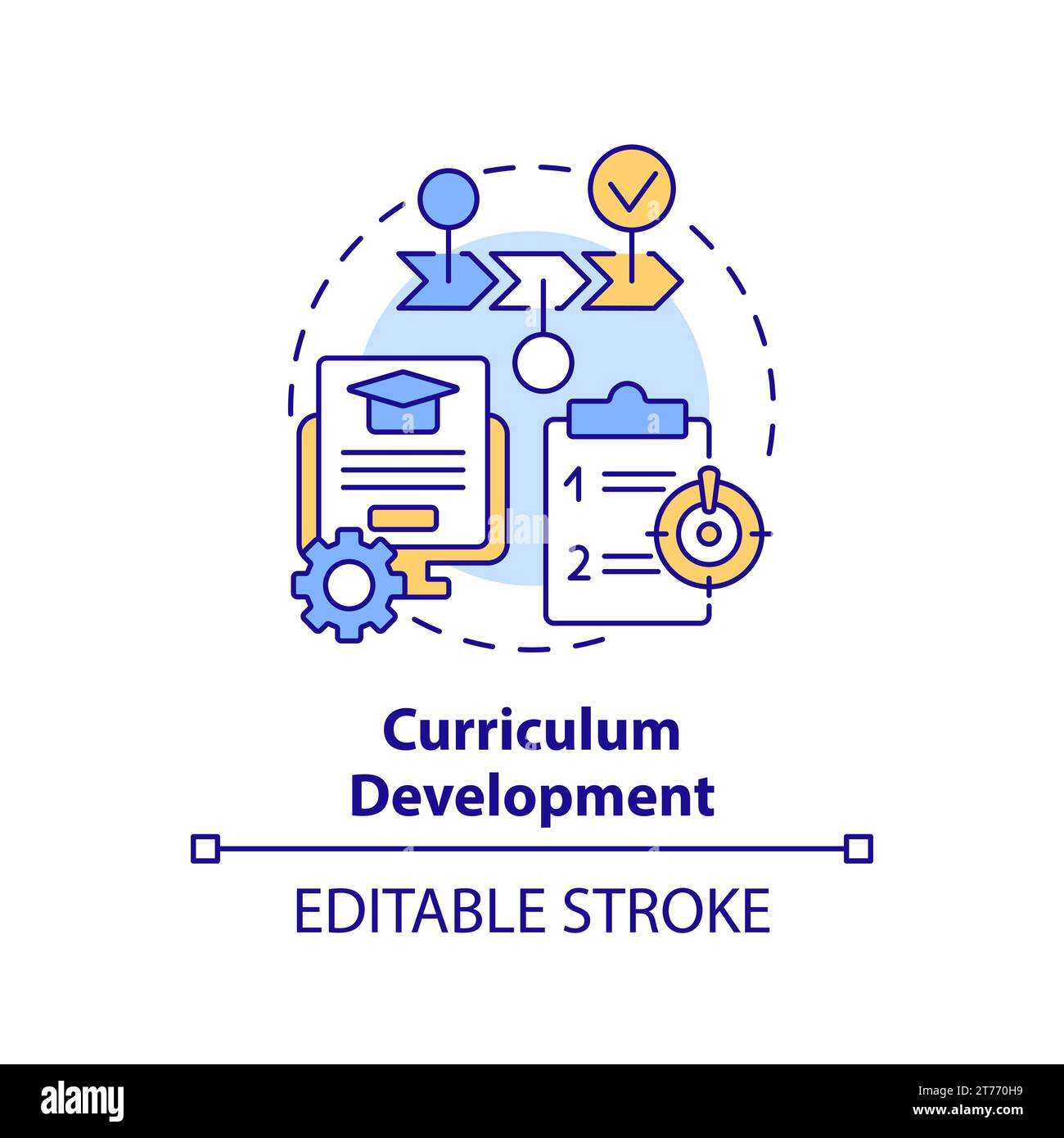 Thin line colorful icon curriculum development concept Stock Vector ... Thin line colorful icon curriculum development concept Stock Vector ...