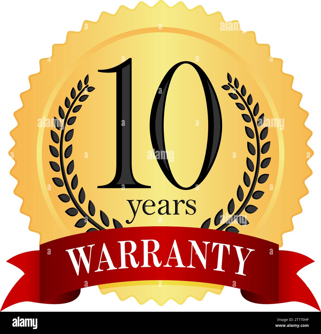 Warranty badge (label) illustration ( 10 years Stock Vector Image & Art ...