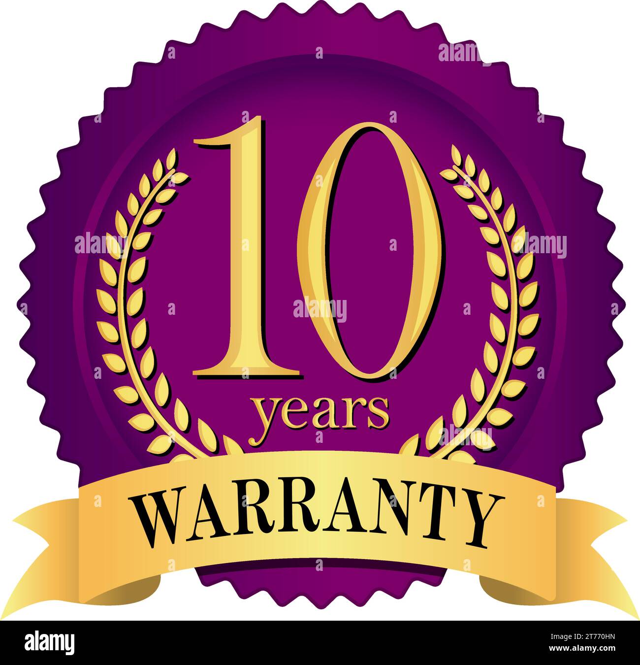Warranty badge (label) illustration ( 10 years Stock Vector Image & Art ...