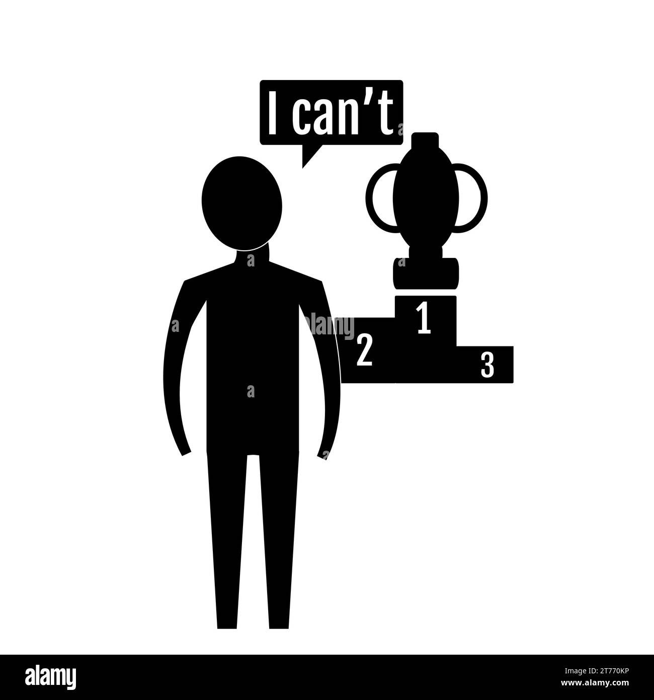 The icon silhouette of a man stands with his head bowed and hands down ...