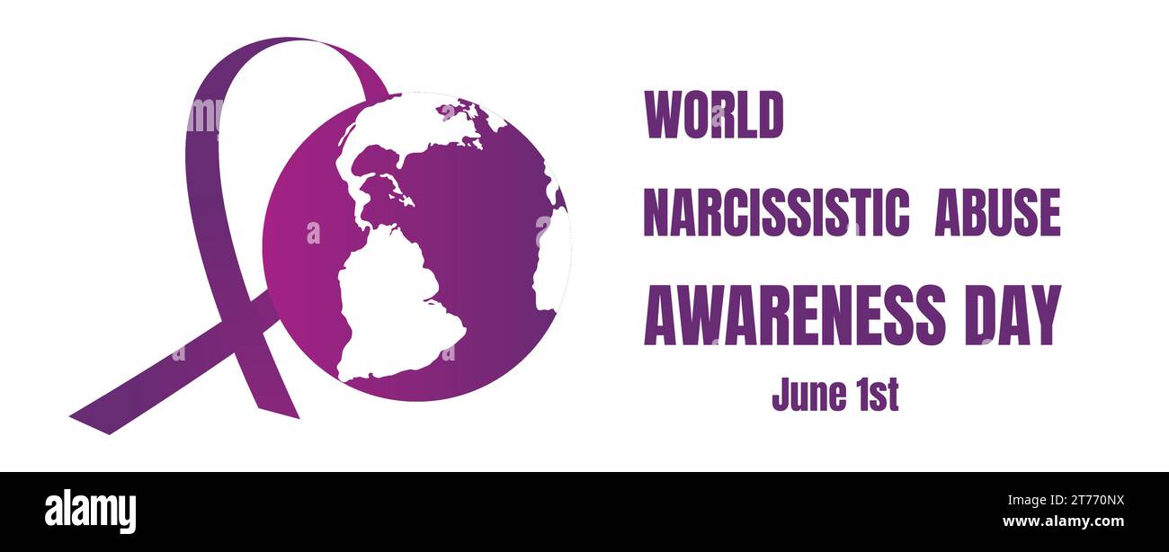 Horizontal banner purple ribbon, planet earth and text World ...