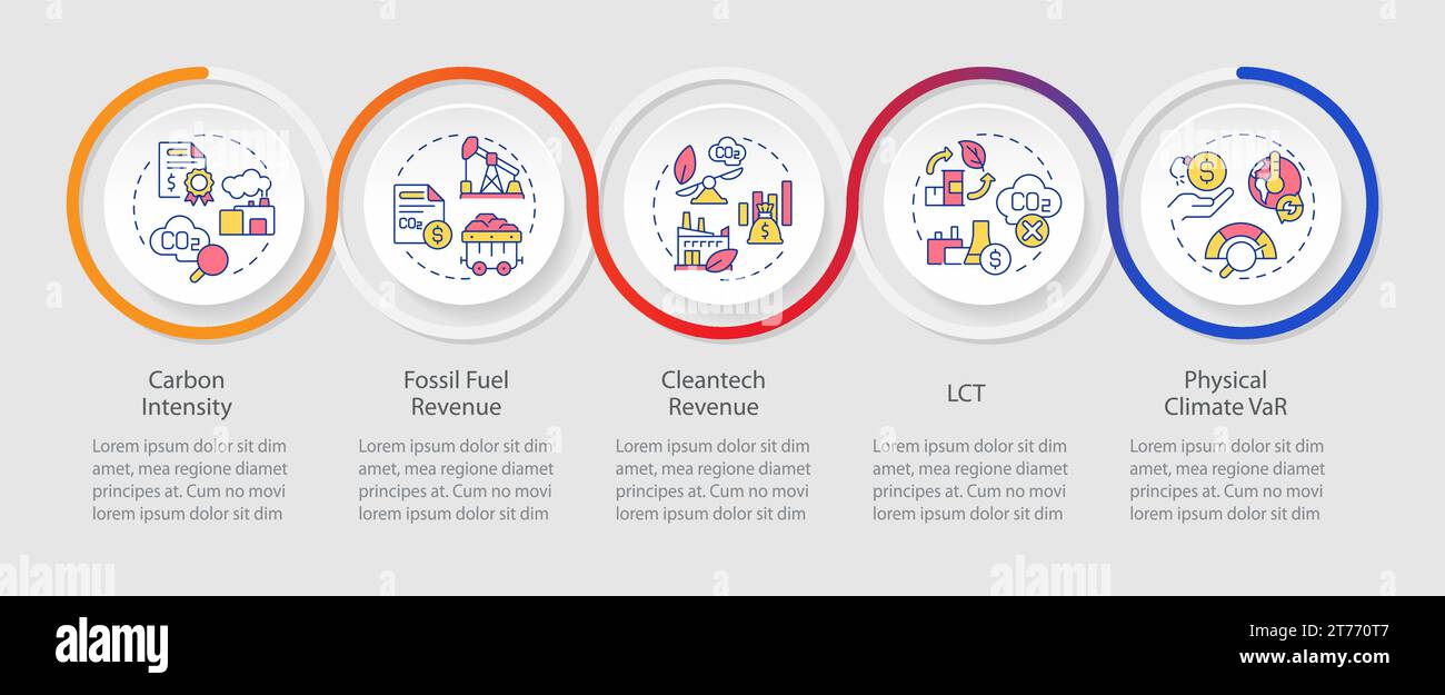 Multicolor climate metrics layout with line icons Stock Vector Image ...